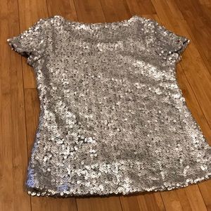 Worthington | Tops | Silver Sequin Top | Poshmark